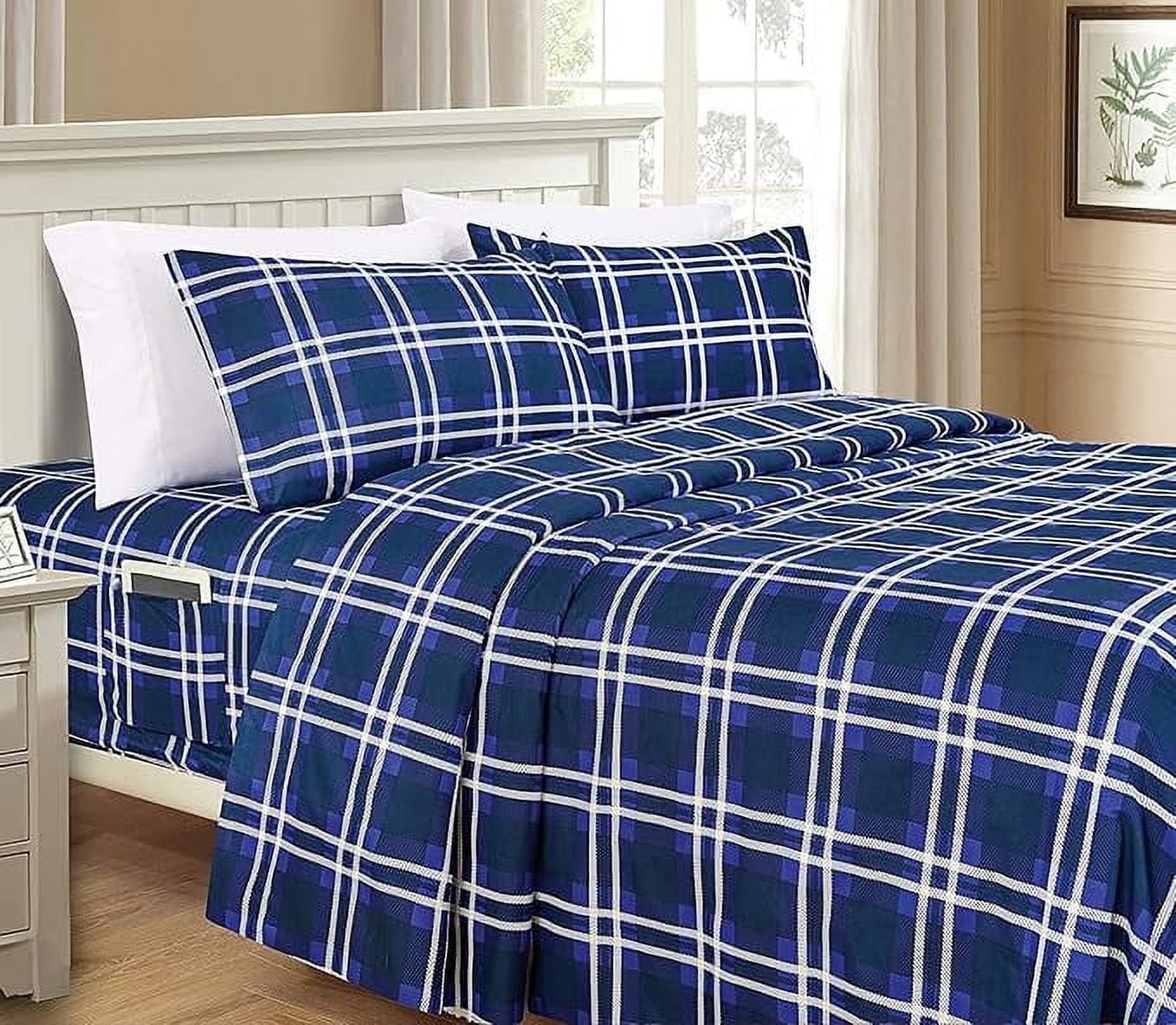 Mocassi 6-Piece Fitted Sheet Set with Smart Pockets Lilliana Plaid ...