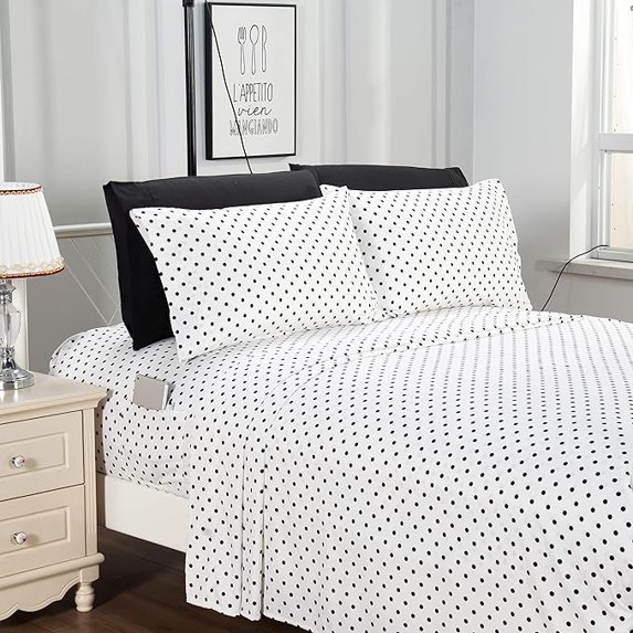 Mocassi 6-Piece Sheet Set with Smart Pockets Delilah Polkadot - 1500 ...