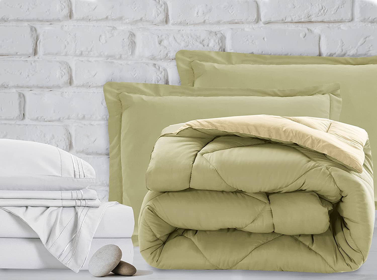 Mocassi 7-Piece Bed-in-a-Bag Comforter & Sheet Set 7-Piece Queen Size ...