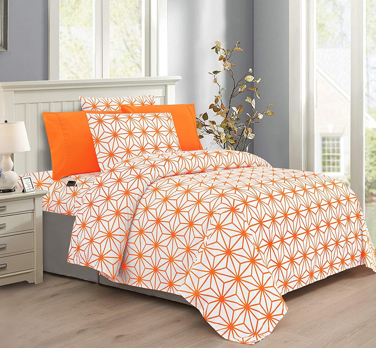 Mocassi Cube Collection 6-Piece Sheet Set, Deep Pocket 1500 Thread ...