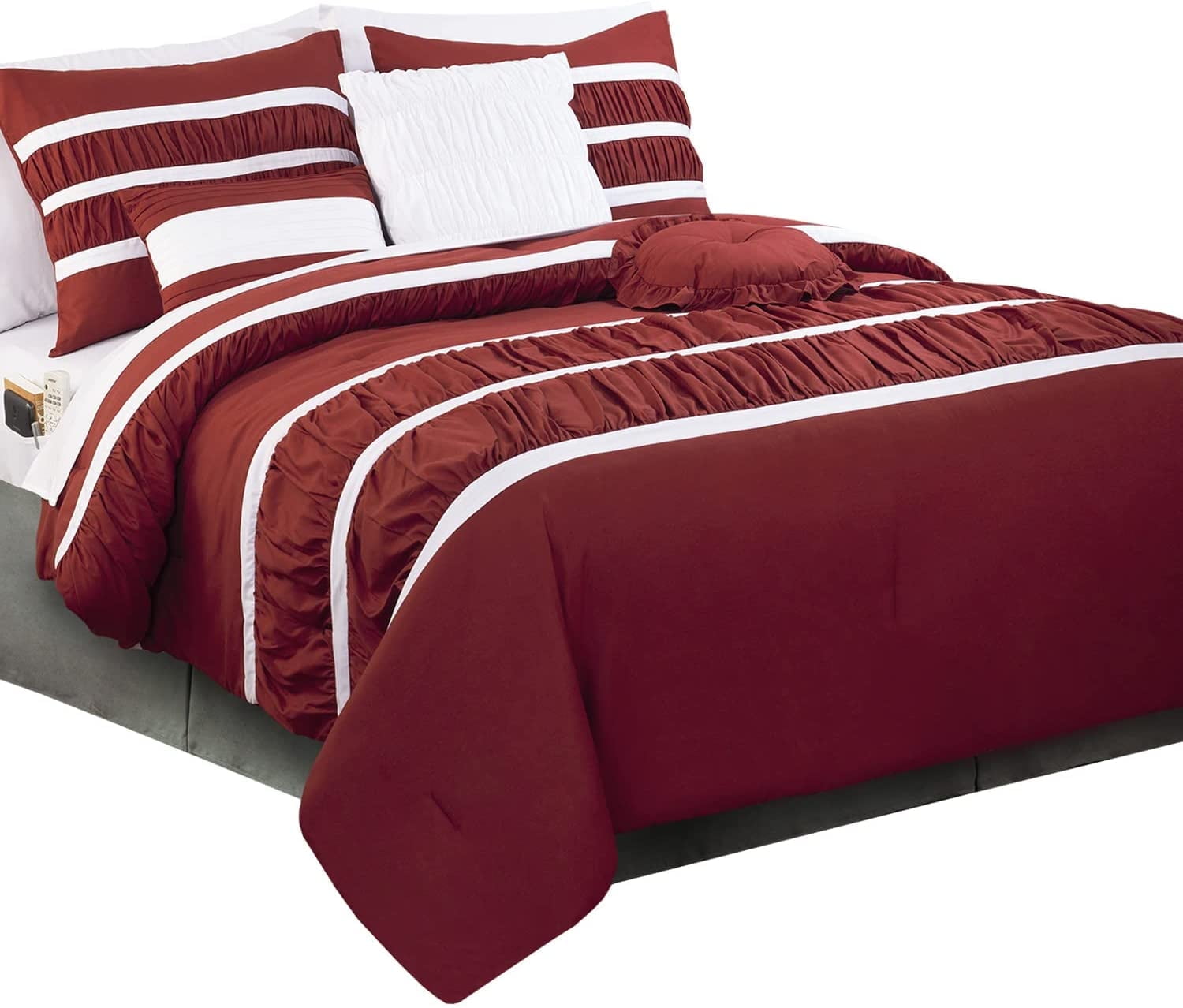 Mocassi - Isabella Bedding Collection, 12PC Comforter Set with Matching ...