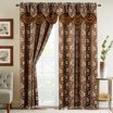 Mocassi Jaquard Curtain Panels with Attached Pleated Valance, 2 inch ...