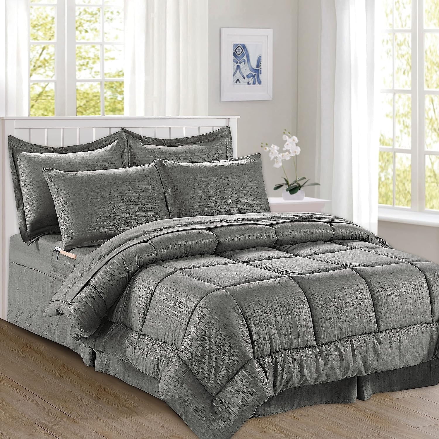 Mocassi Luxury 8-Piece Bamboo Comforter Set - Soft and Cozy Bedding Set ...
