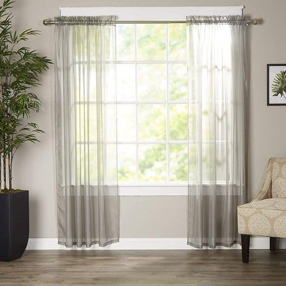 FYSGDF-Luxury Sheer Curtains, Window Treatment Curtain Panels with Rod ...