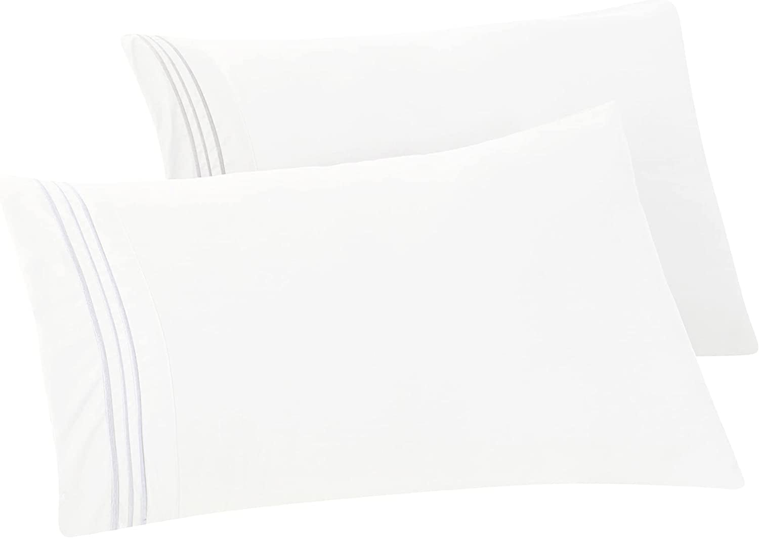 Mocassi Solid Pillowcases 1500 Thread Count Egyptian Quality,Easy Slip ...