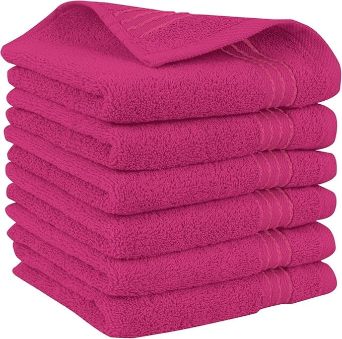 Mocassi Turkish Cotton Washcloth Set, 6-Pack, 13" x 13", Highly ...
