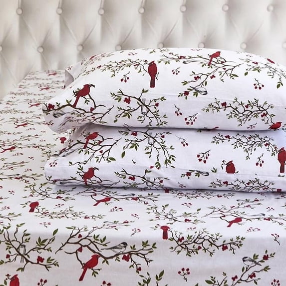 Mocassi Ultra Soft 4-Piece Sheet Set - Holiday Christmas Flannel Sheets ...