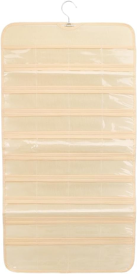 Moccasin Hanging Jewelry Organizer with Clear 40 Pockets Closet Earring Necklace Bracelet ...