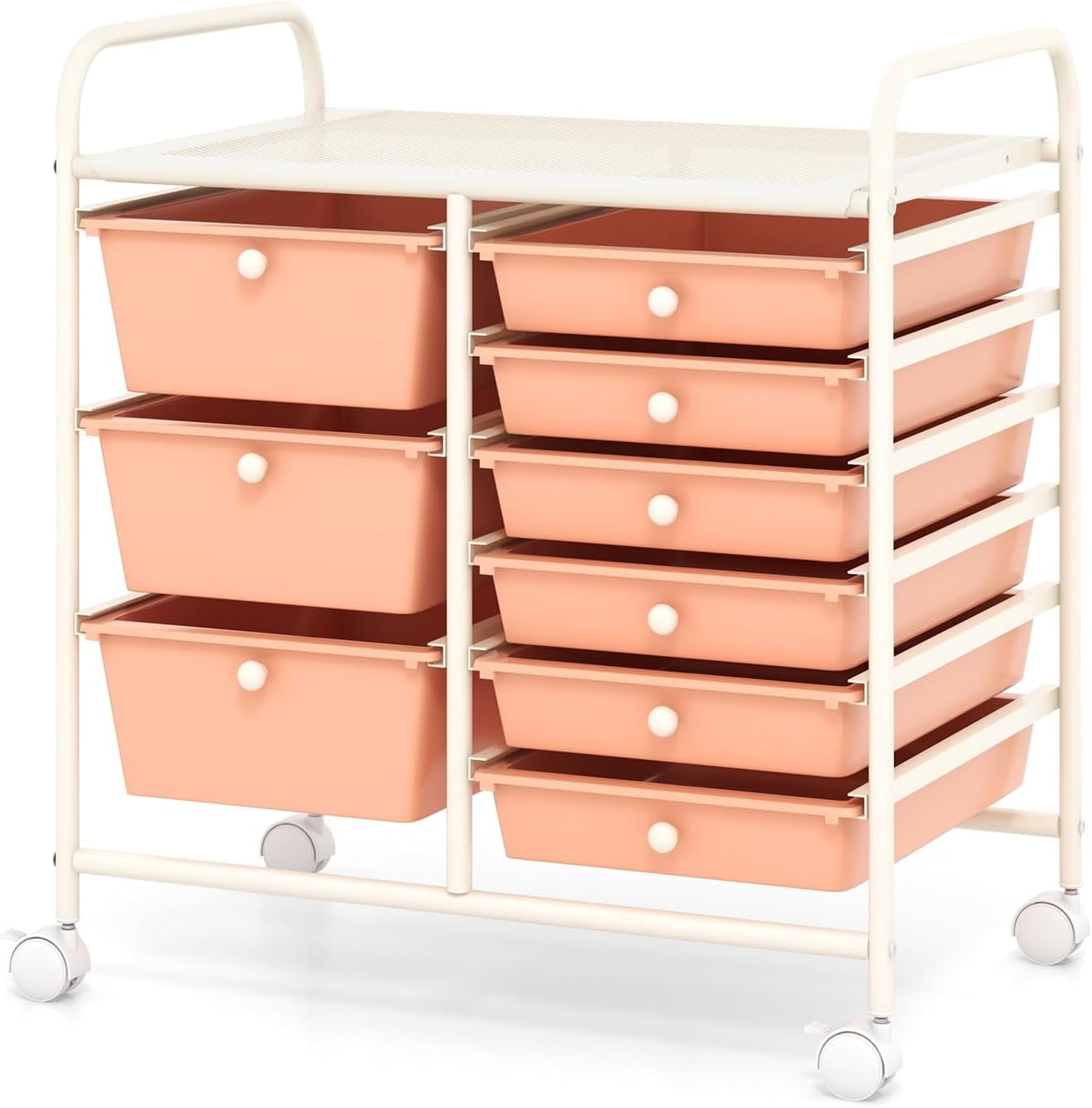 Moccha 15-Drawer Rolling Storage Cart - Under Desk Storage Drawers with ...