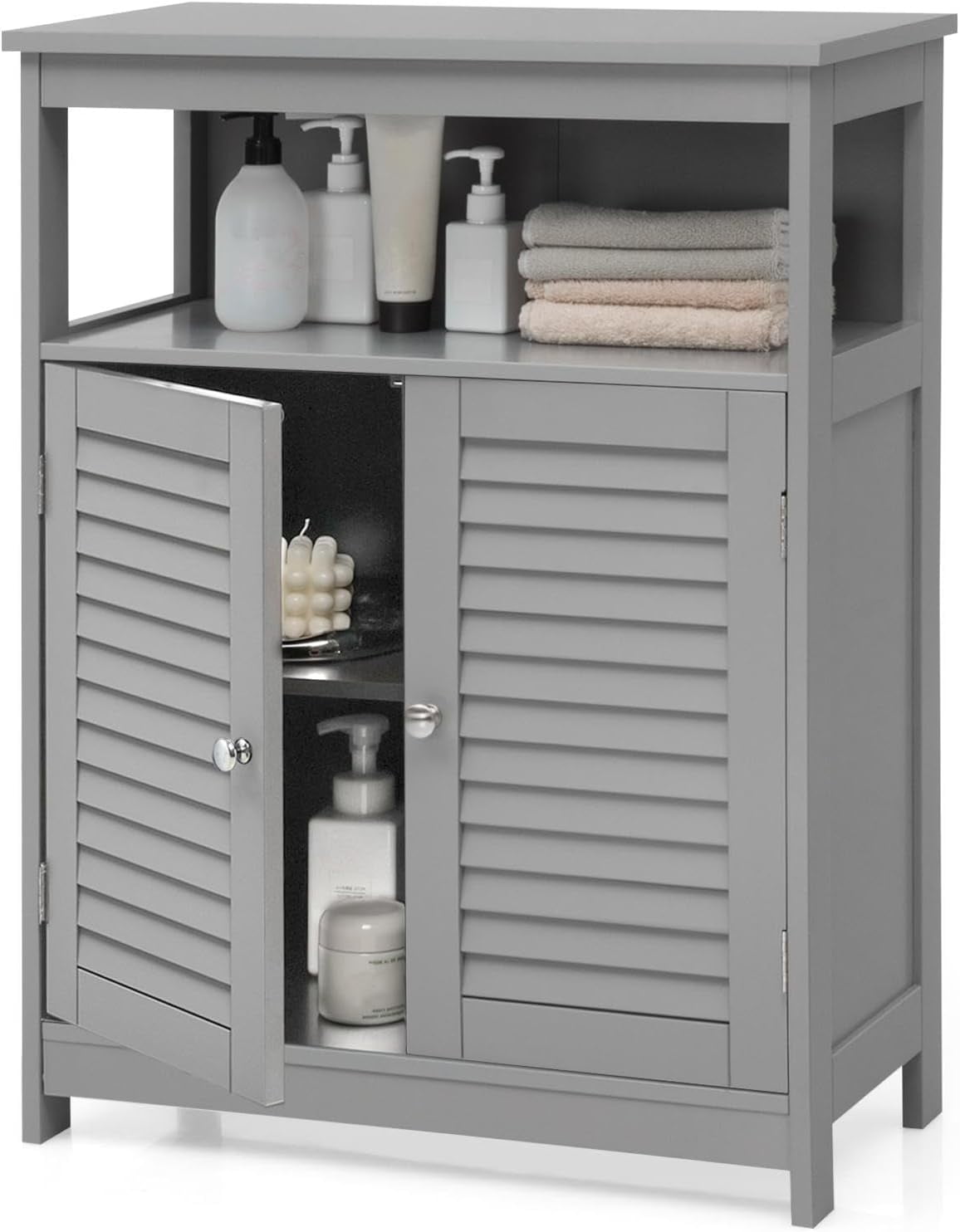 Moccha Bathroom Storage Cabinet Freestanding Storage Organizer with ...