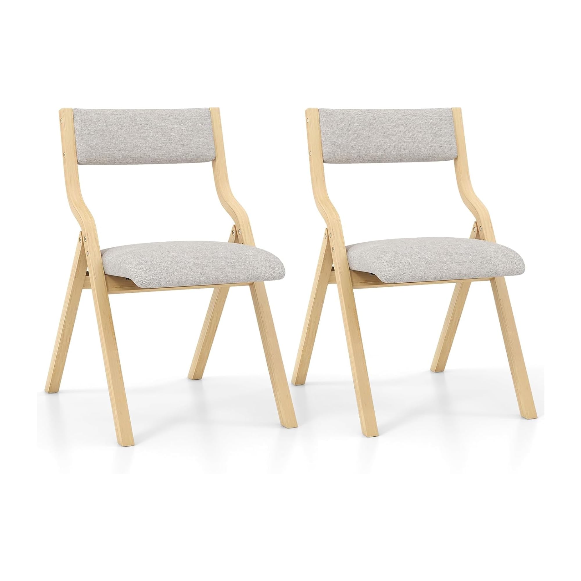 Moccha Folding Chair, No Assembly Foldable Dining Chairs w/Slip Foot ...