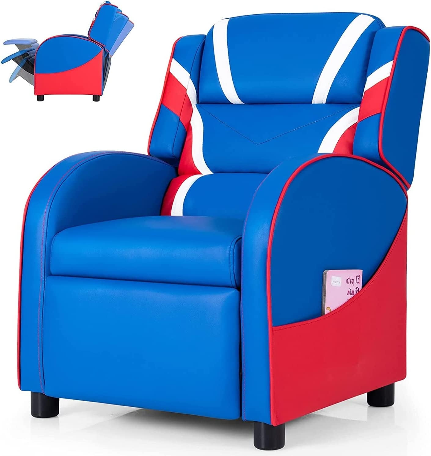 Moccha Kids Recliner Chair with Side Pockets for Boys and Girls Room ...