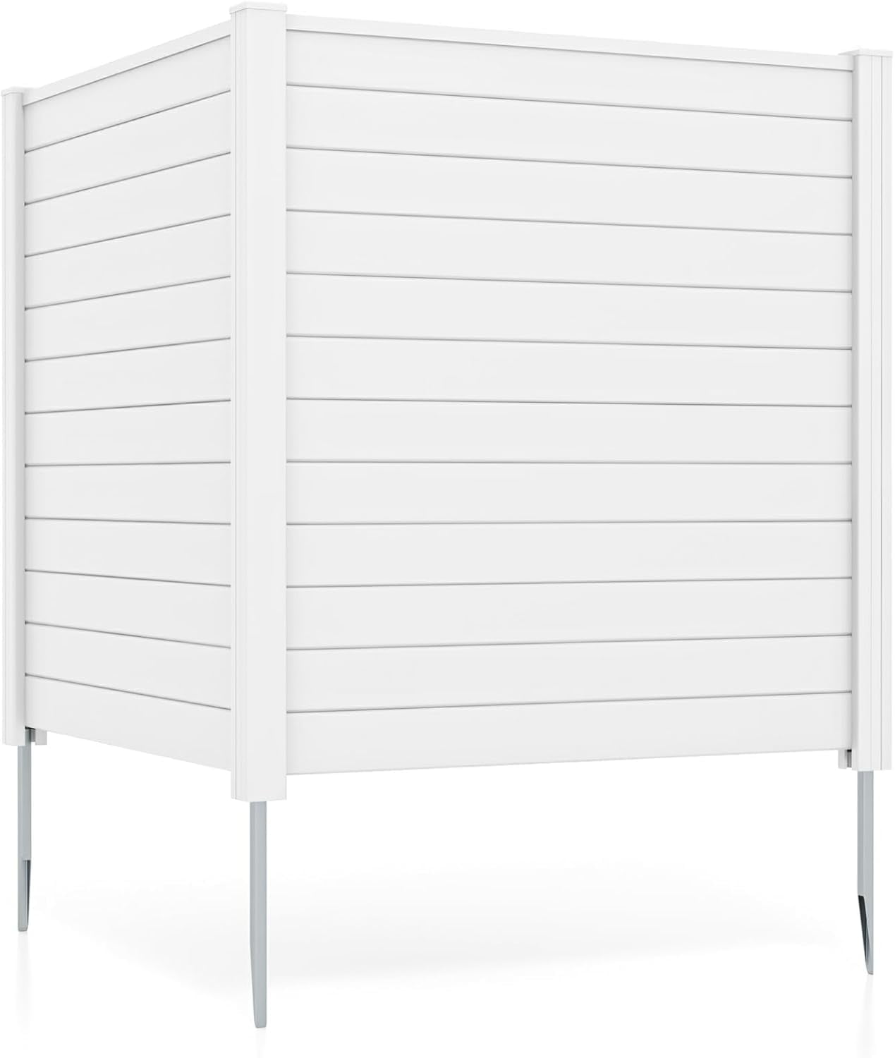 Moccha Panel Fence Privacy Screen - Trash Enclosure with Metal Ground ...