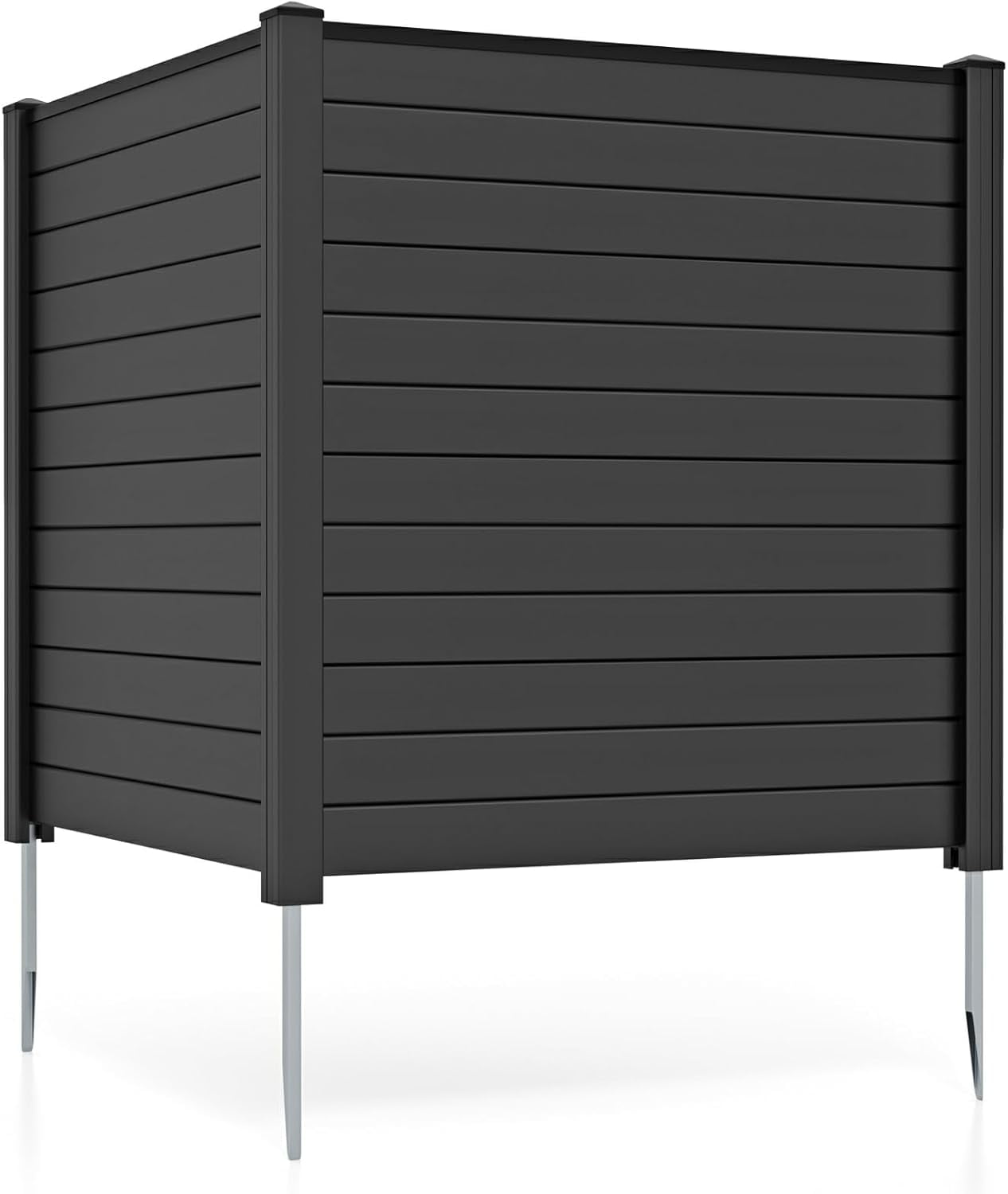 Moccha Panel Fence Privacy Screen - Trash Enclosure with Metal Ground ...