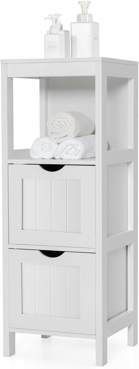 Moccha Small Bathroom Floor Cabinet, Freestanding Storage Cabinet with ...