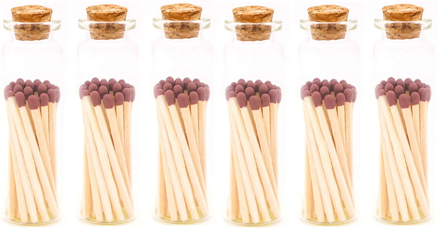 Mocha Brown Tip Decorative Matches, 120 Small Premium Wooden Matches ...