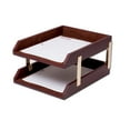 Mocha Leather Double Letter Trays - Walmart.com