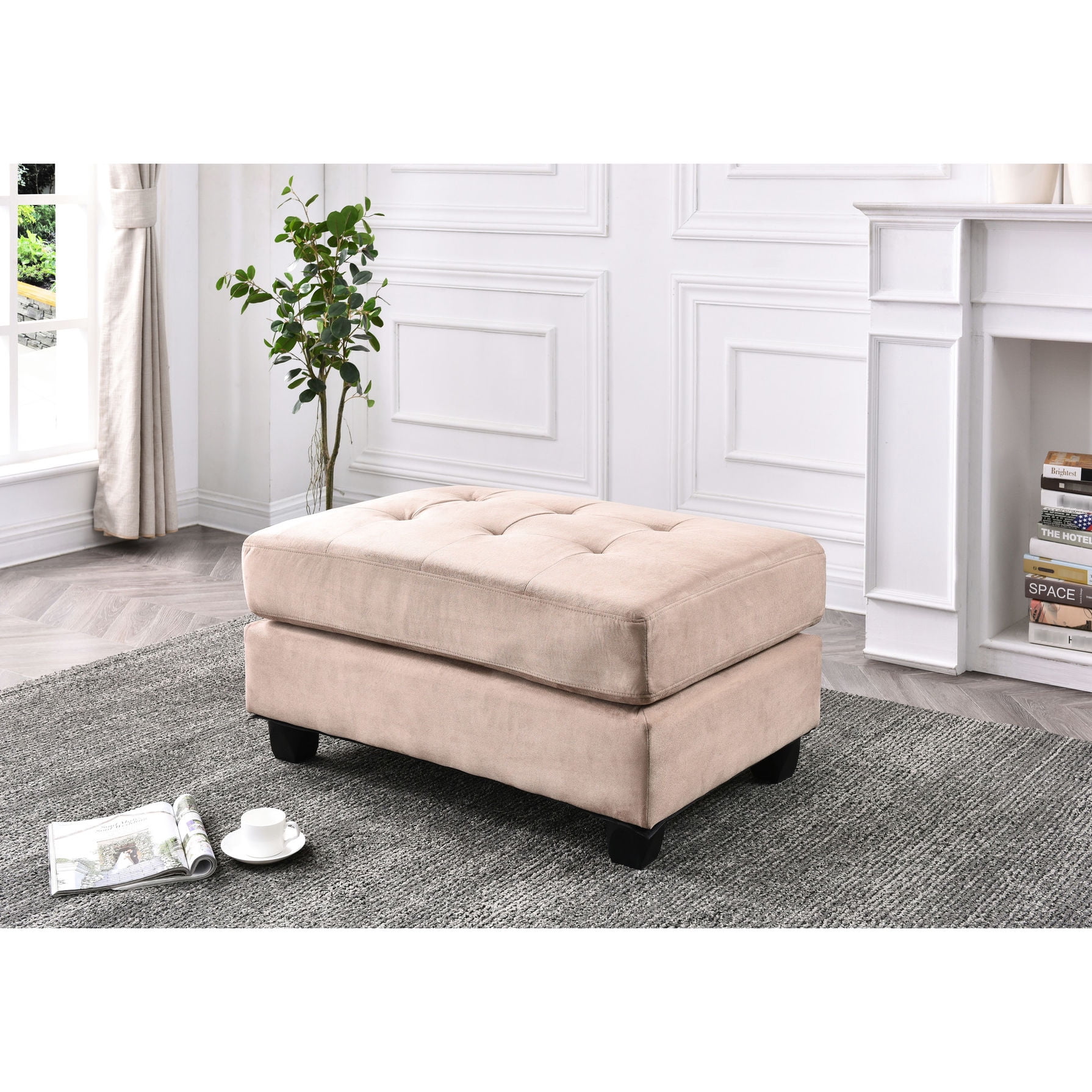 Mocha Ottoman with Minimal Setup - Effortless Home Addition, Small ...