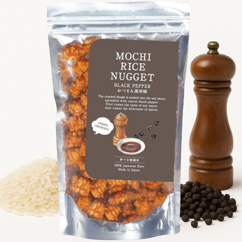 Mochi Rice Nuggets - BCF26 Black Pepper Soy Flavor, Spicy Japanese Rice ...