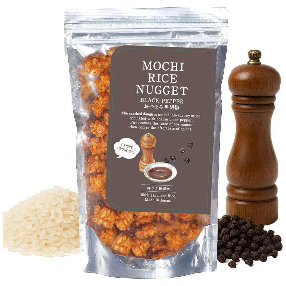 Mochi Rice Nuggets - KEF28 Black Pepper Soy Flavor, Spicy Japanese Rice ...