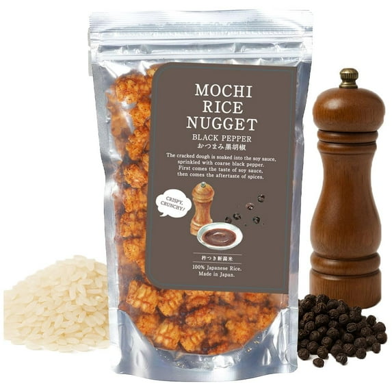 Mochi Rice Nuggets - KEF28 Black Pepper Soy Flavor, Spicy Japanese Rice ...