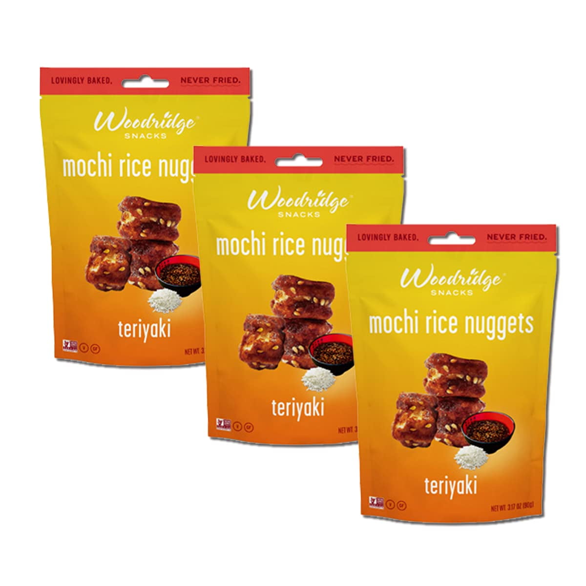 Mochi Rice Nuggets Teriyaki Flavor 3 Pack 3.17 Oz (90g) Bags - Walmart.com