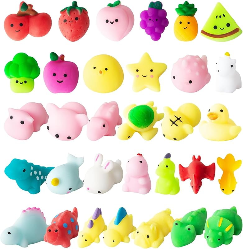 Mochi Squishy Fidget Toys Pack 32 Pcs Stress Relief Squishies Squeeze ...