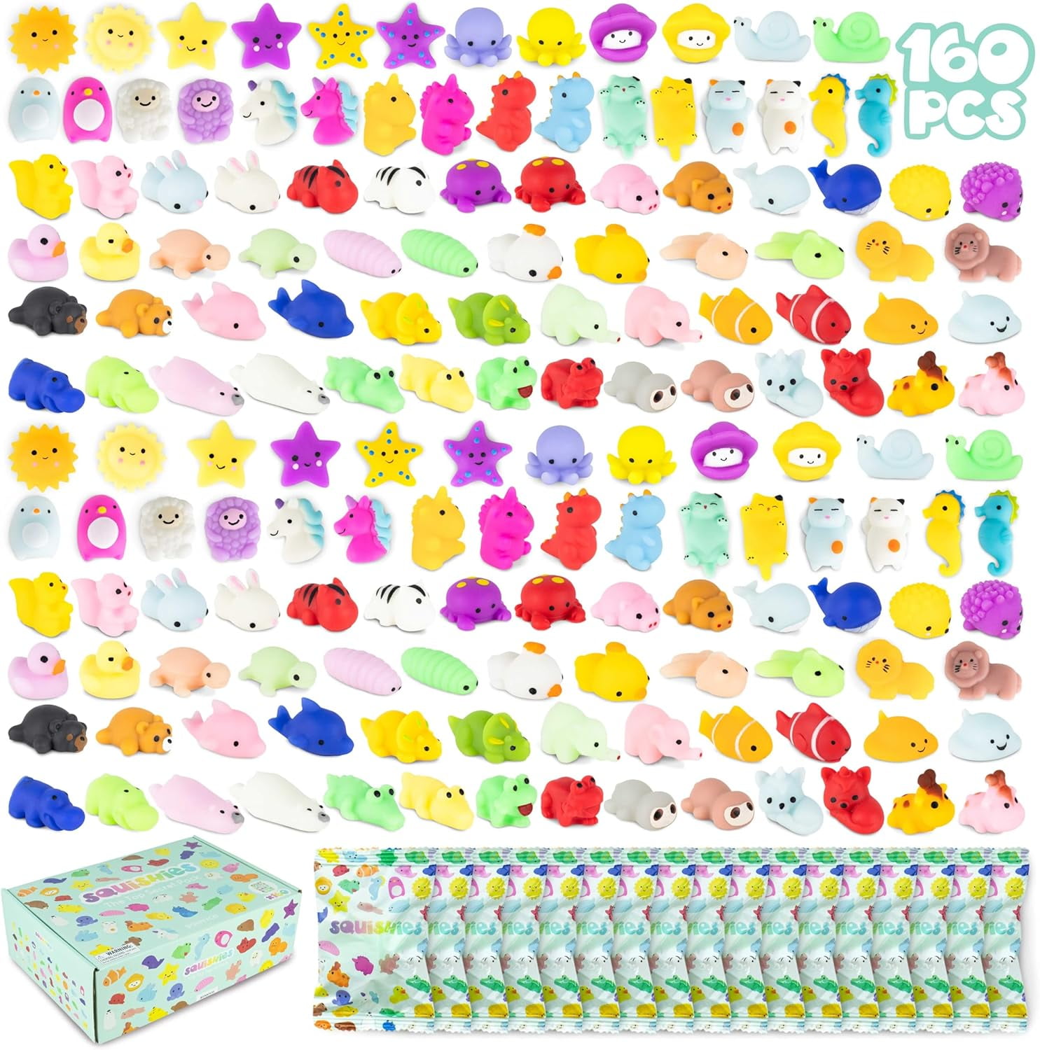 Mochi Squishy Toys Bulk for Kids Party Favors Pack 80 - | Goodie Bags ...