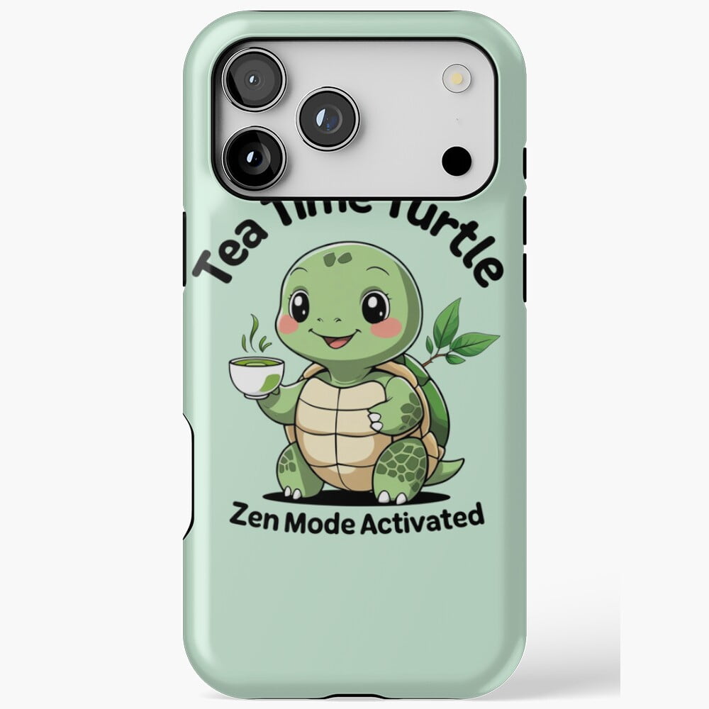 Mochi Turtle and Matcha Tea Cute Cartoon Design Phone Case for iPhone ...