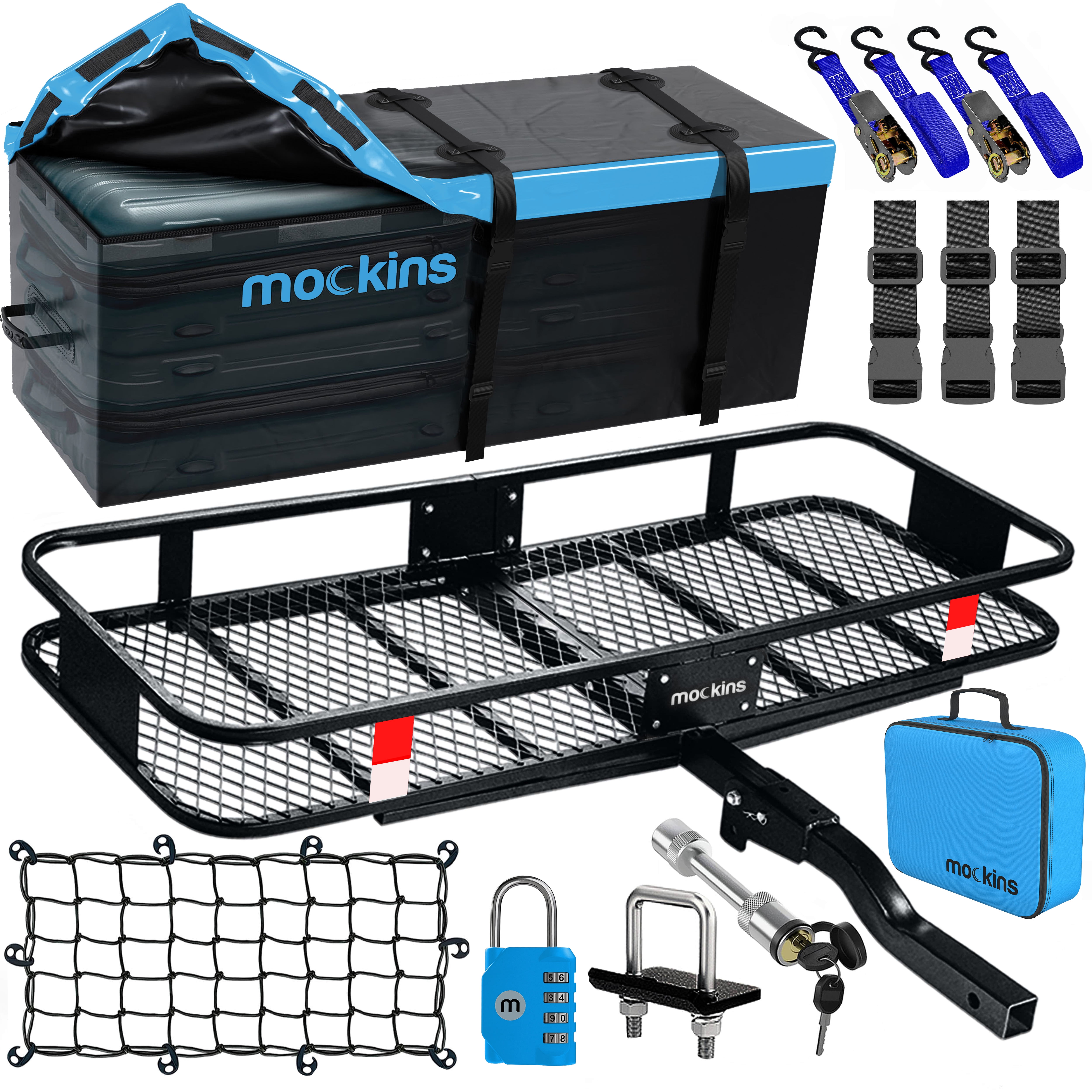 Mockins 60"x20"x6" Hitch Mount Cargo Trailer | 500lbs Cap. 2" Receiver ...