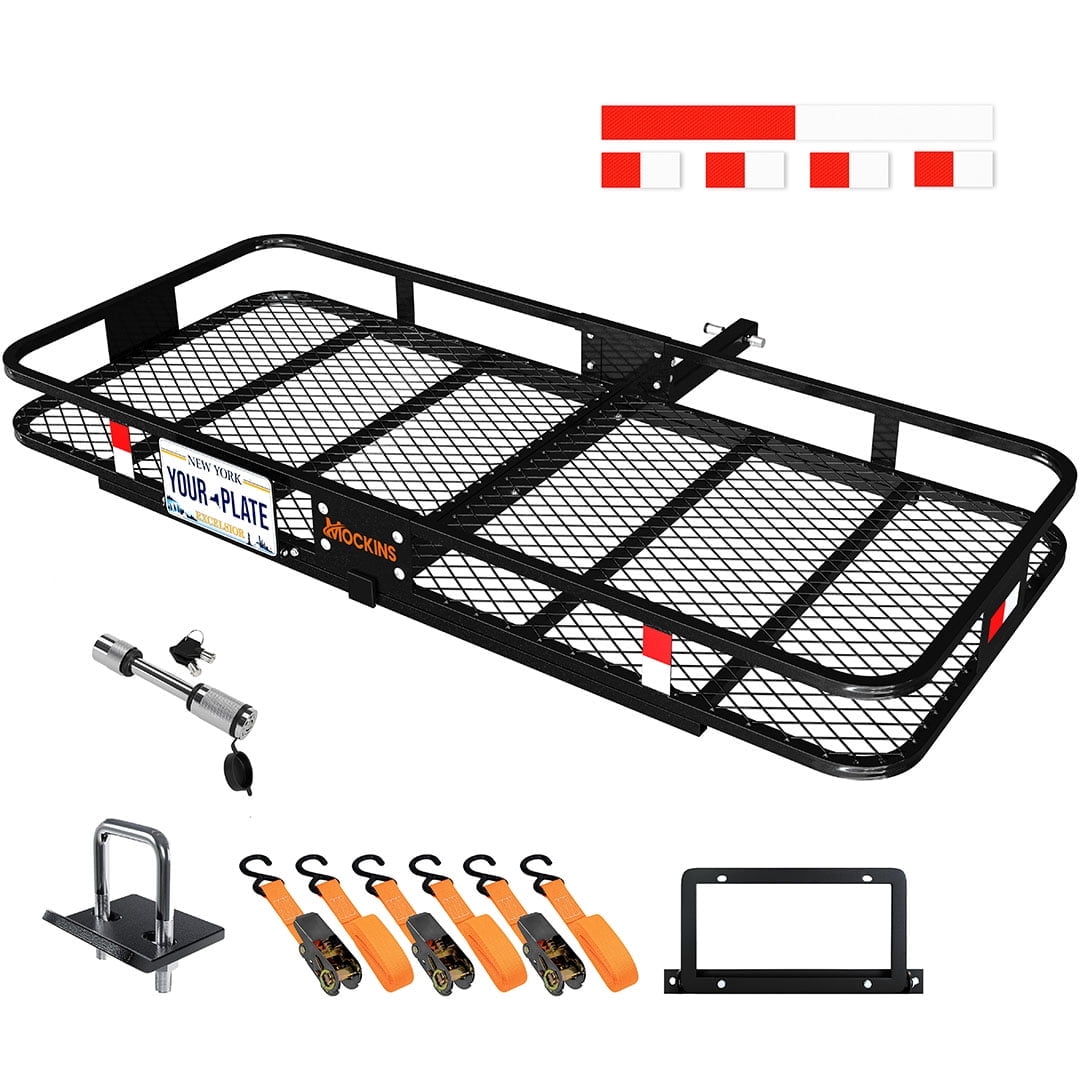 Mockins 70"x30"x6" Tow Hitch Cargo Carrier with License Plate Holder ...
