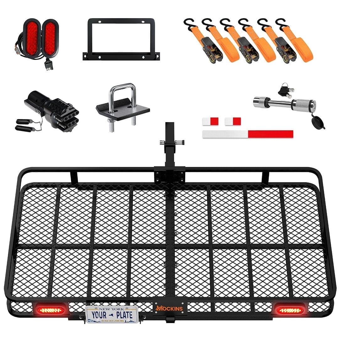 Mockins 72"x36"x6" XL Trailer Hitch Rack with Rear Lights, License ...