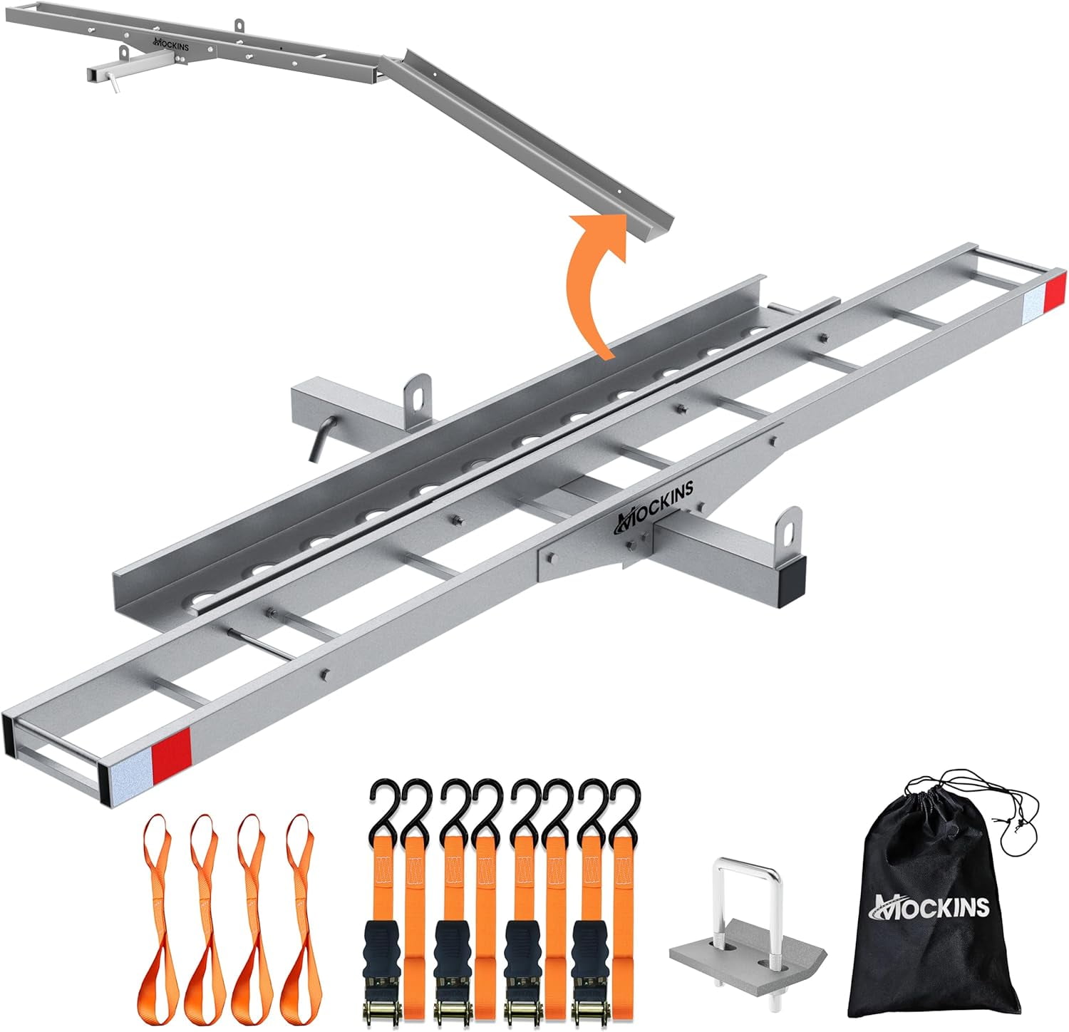 Mockins Anti-Tilt 73" Motorcycle Hitch Carrier with Ramp | 500 Lbs Cap ...
