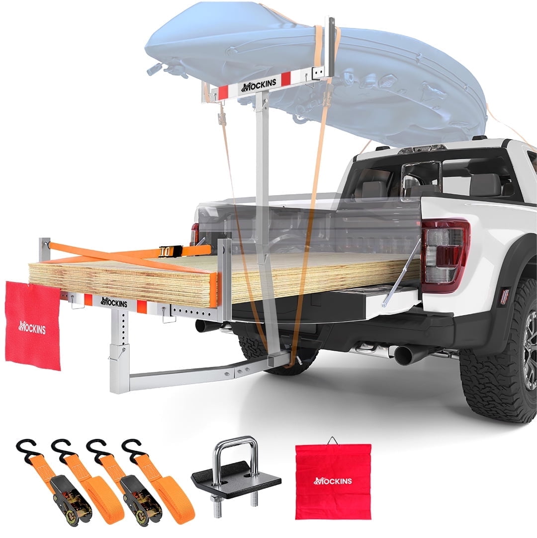 "Mockins Steel Adjustable Truck Bed Extender, Hitch Mount, 750 lb ...