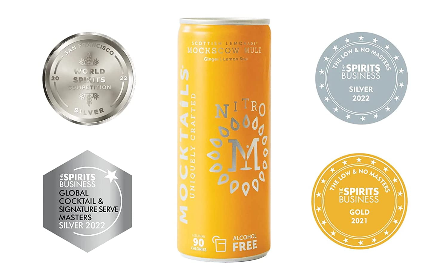 Mocktails Alcohol Free Moscow Mule Lemonade | Nitro Charged | 24 Pack ...