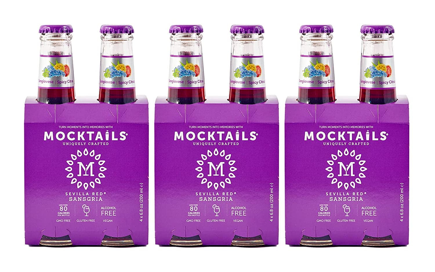 Mocktails Alcohol Free Red Sangria | Non-Alcoholic | 12 Pack, 200mL ...