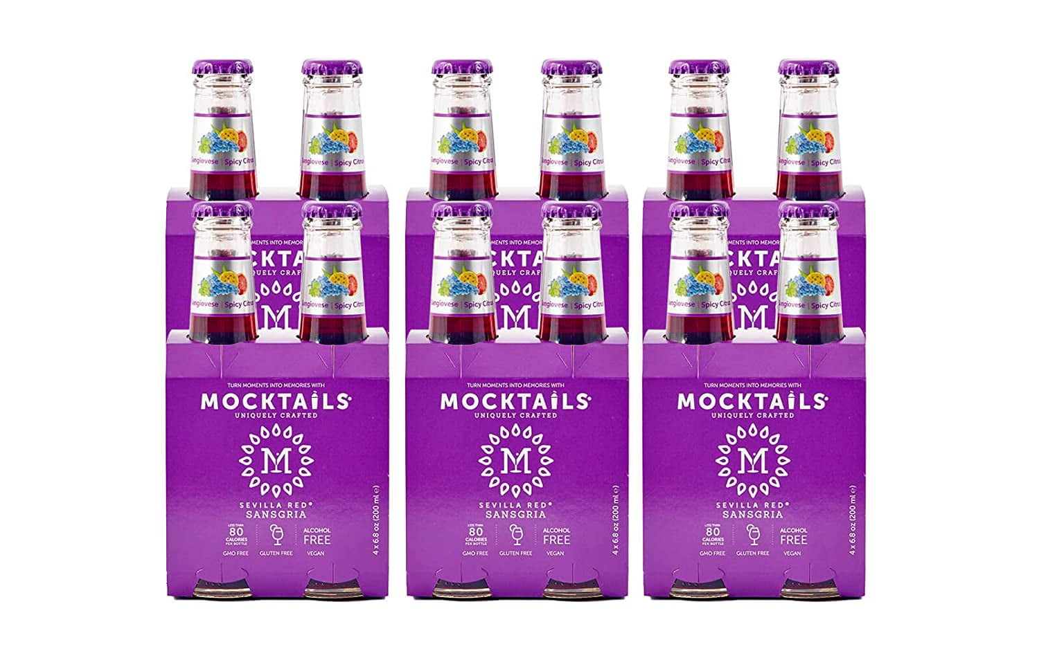 Mocktails Alcohol Free Red Sangria | Non-Alcoholic | 24 Pack, 200mL ...