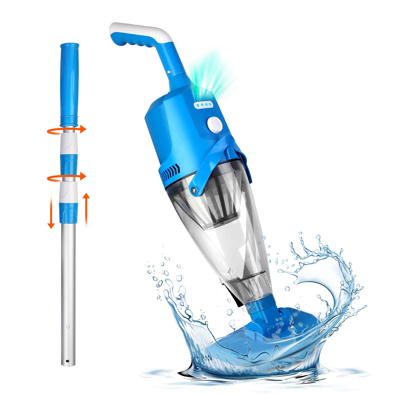 Moclever 21GPM Handheld Cordless Pool Vacuum with Telescopic Pole ...