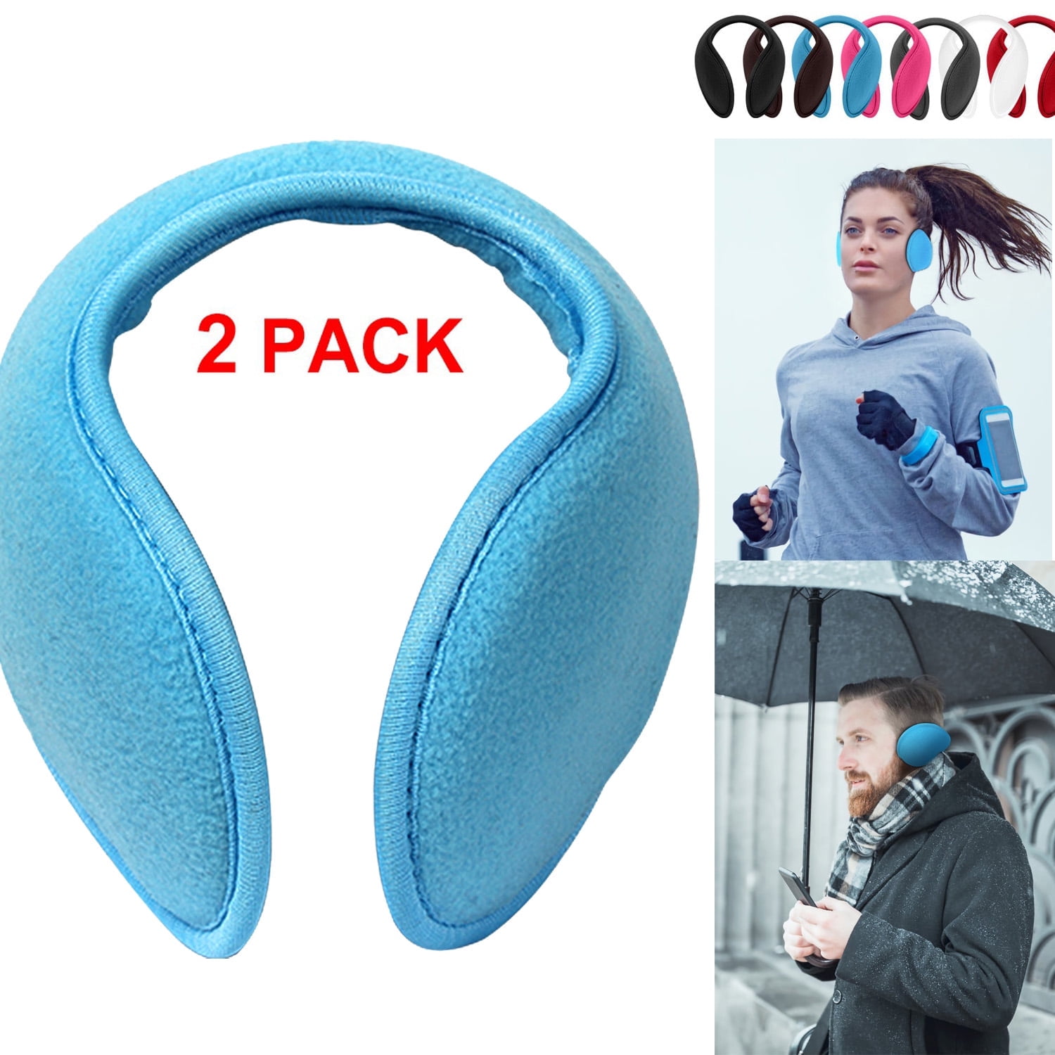Moclever 2Pcs Ear Warmers, Unisex Winter Ear Muffs Behind The Head for ...