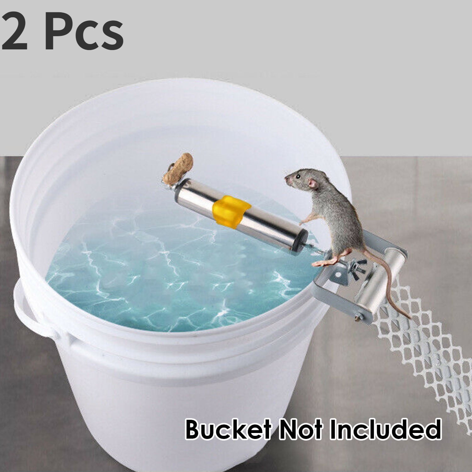 Moclever 2Pcs Rat Trap Bucket Spinner, Reusable Mouse Killer Roll Trap ...