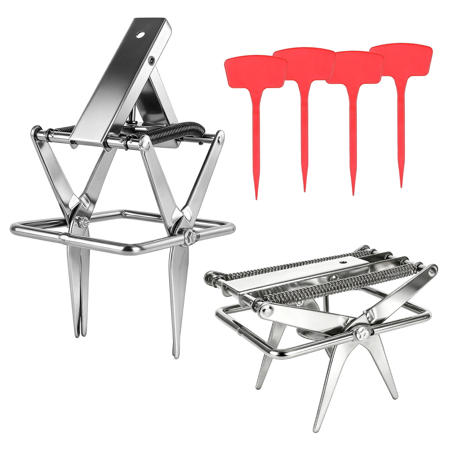 Moclever 2Pcs Upgraded Outdoor Metal Mole Trap Easy Setup Reusable Mole ...