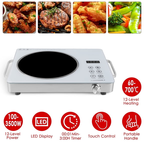 Moclever 3500W Portable Electric Single Burner, Infrared Electric ...