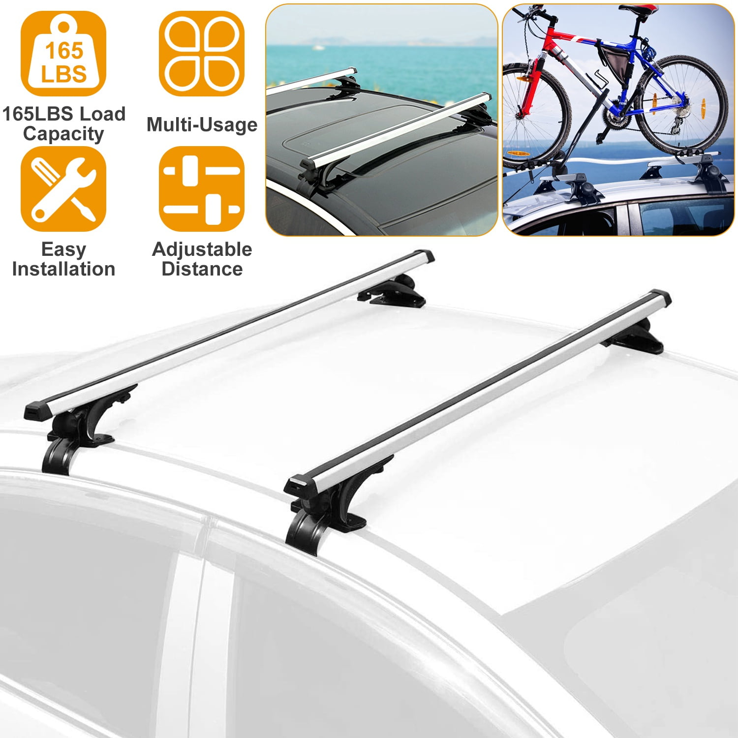 Moclever 47.2" Car Roof Rack, Aluminum Cargo Carrier Roof Rack ...