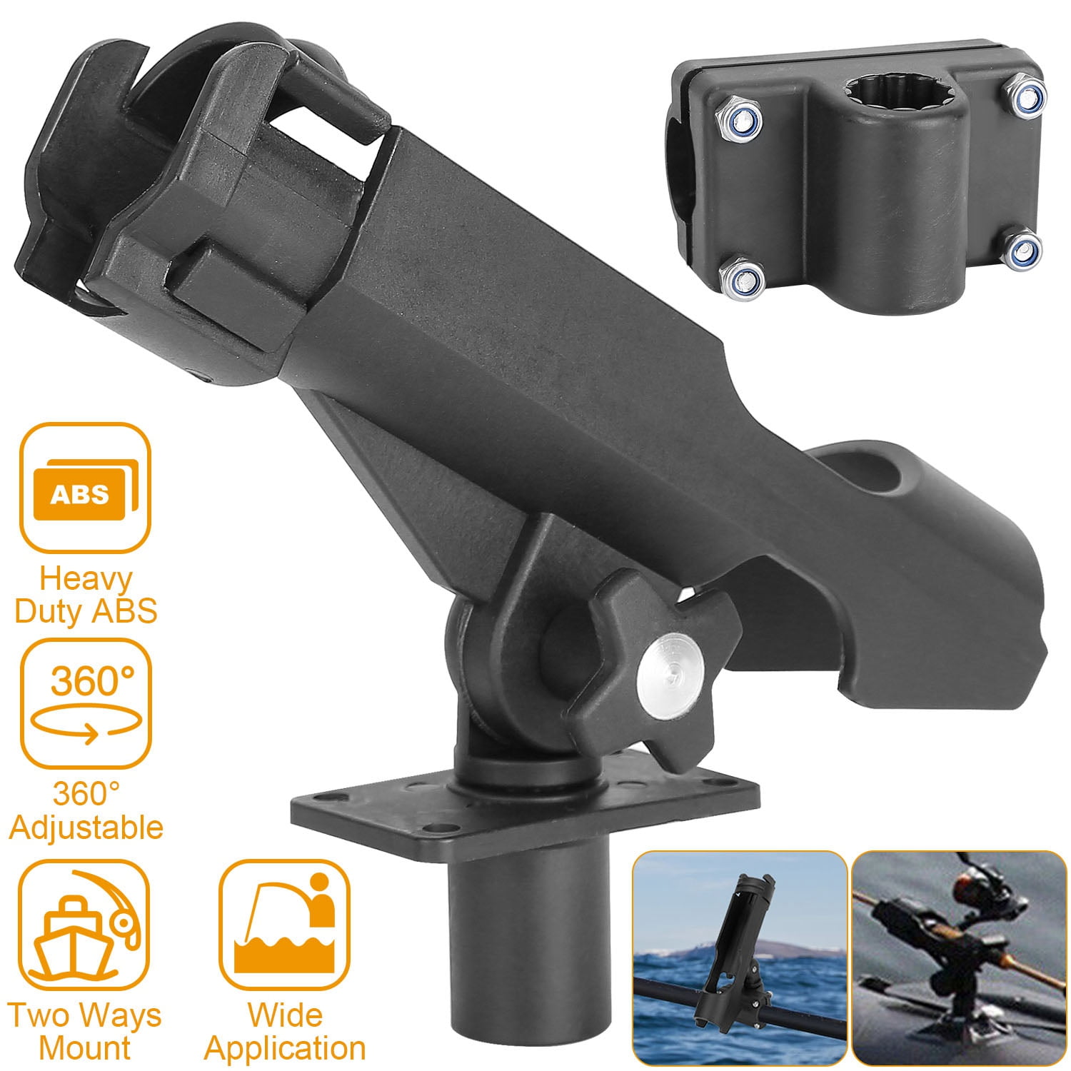 Moclever Fishing Boat Rod Holder, 360° Rotatable Kayak Side Rail Mount ...