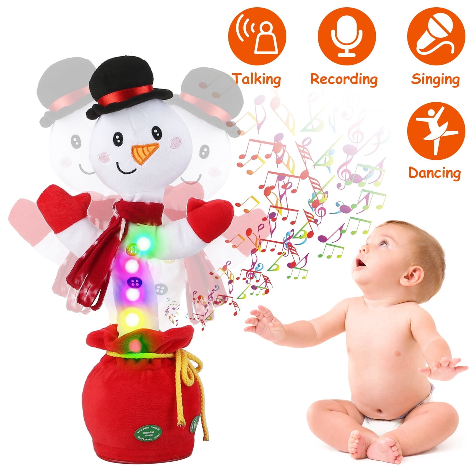 Moclever Kid Electric Dance Toy Christmas Elk Snowman Senior Penguin ...