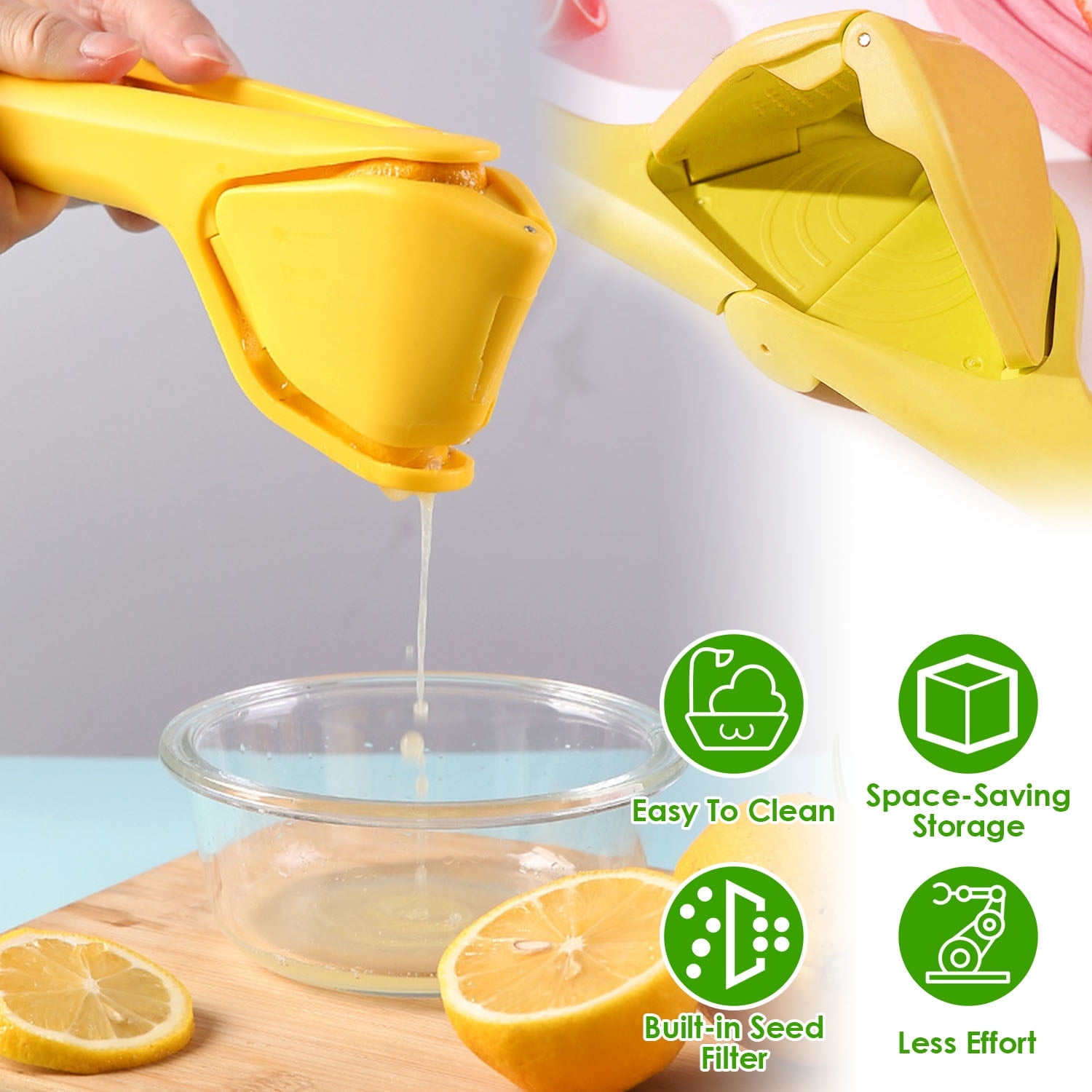 Moclever Manual Lemon Squeezer, Fold Flat Hand Citrus Juicer with ...