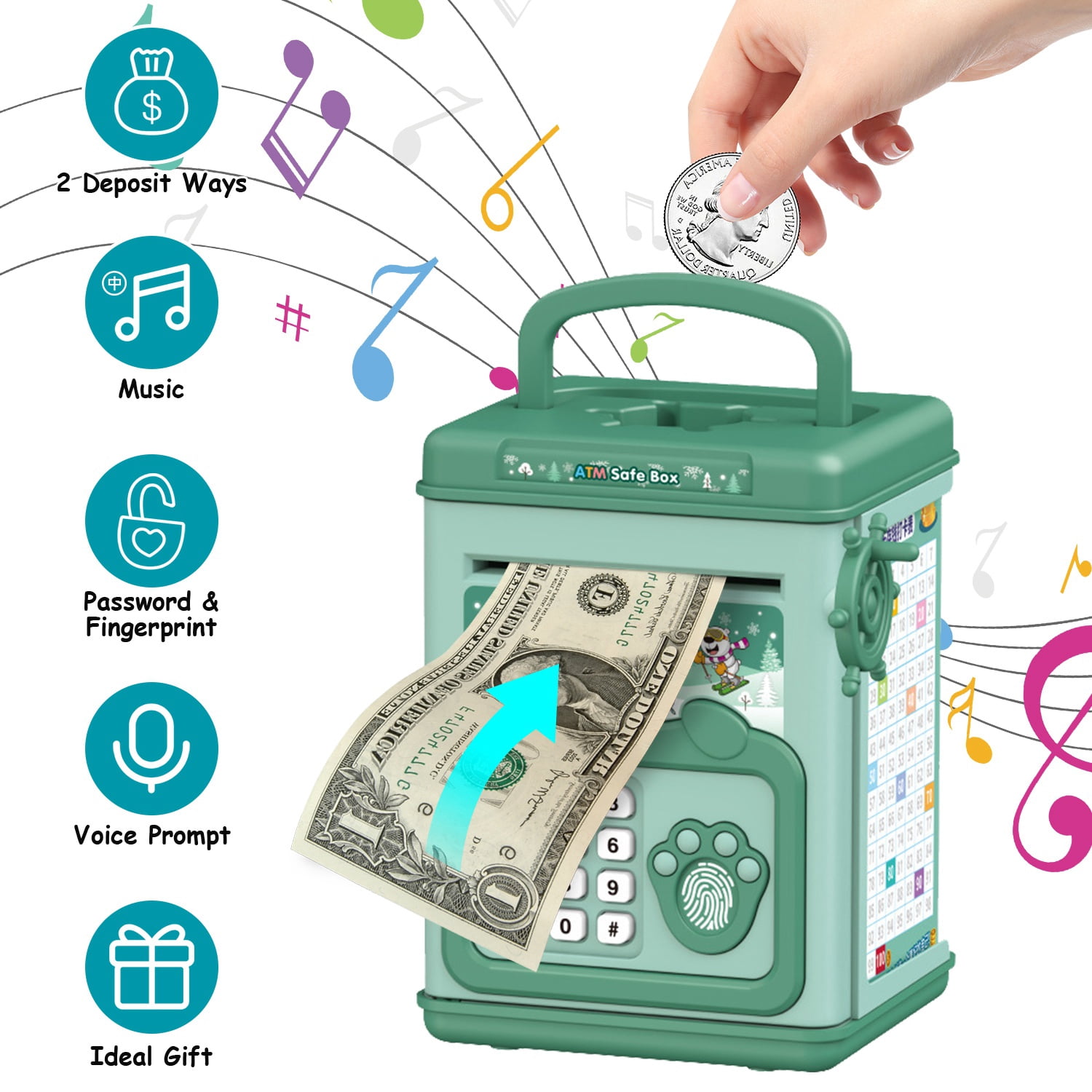 Moclever Money Bank Piggy Bank Toy Cash Coin Money Saving Box Money ...