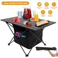 Portable Folding Picnic Table with Shelf & Drink Holders, Collapsible ...
