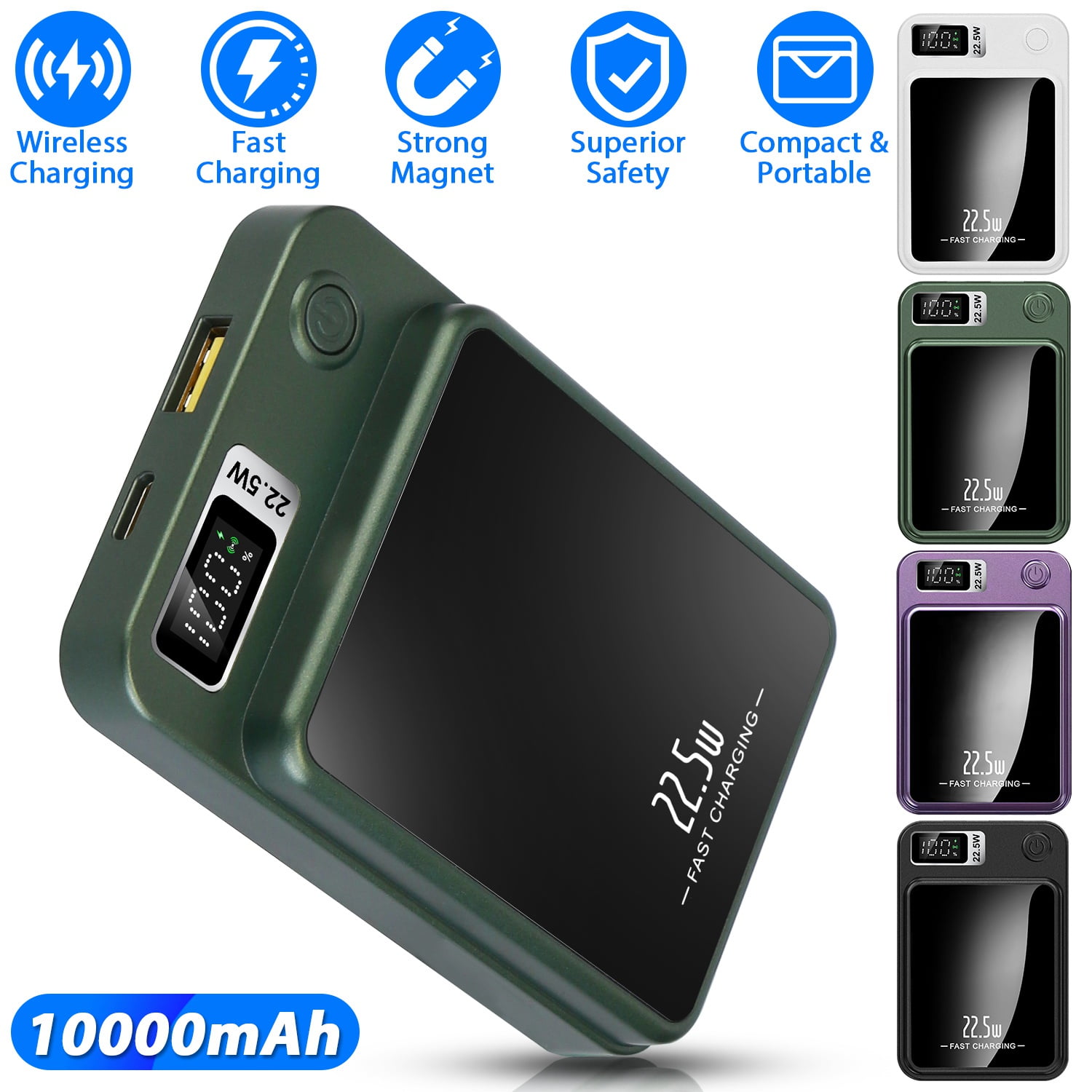 Moclever Magnetic Wireless Power Bank, 10000mAh PD20W Fast Charger ...