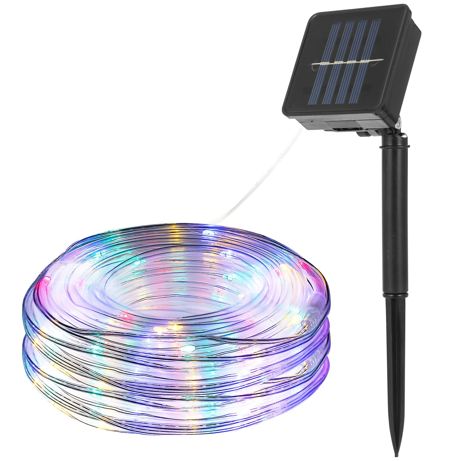 Moclever Solar LED Rope Lights, 39.37ft Outdoor Fairy String Lights ...